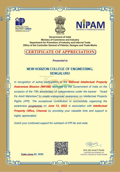 Certificate of Appreciation - Computer Science Engineering