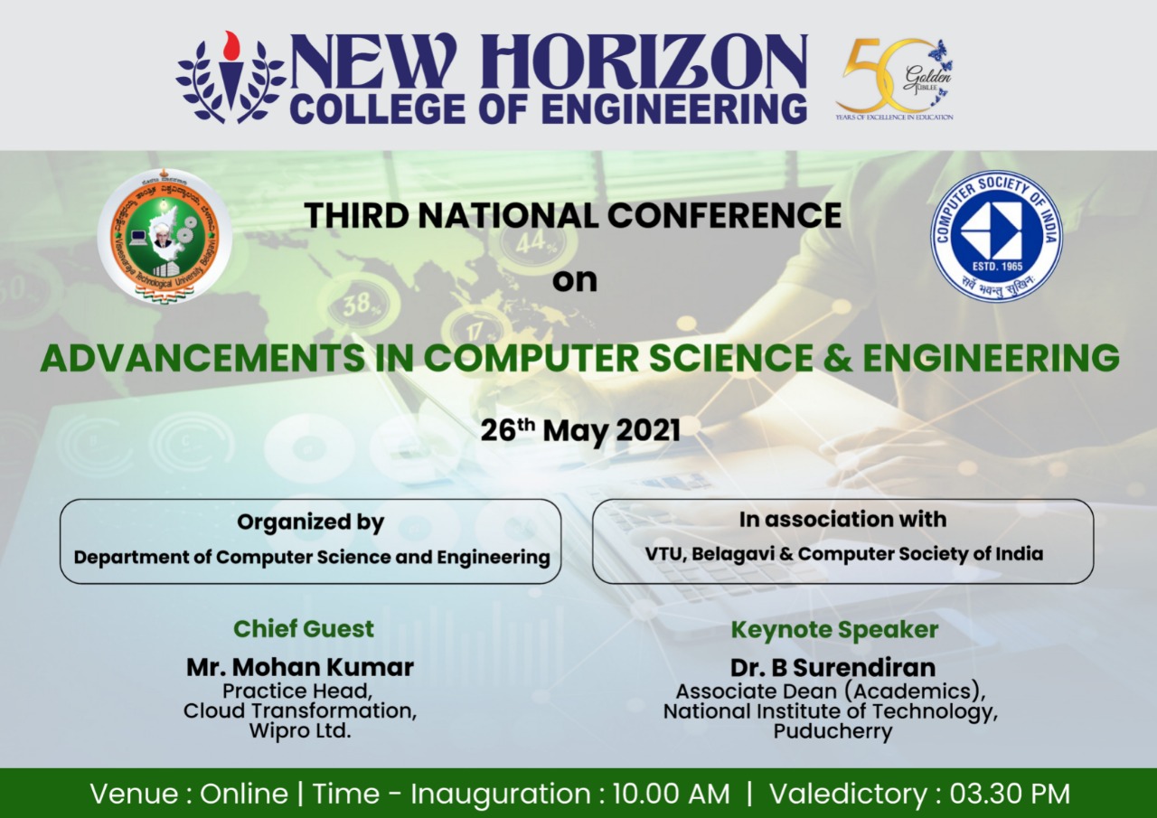 3rd National Conference on Advancements in CSE | New Horizon College of ...