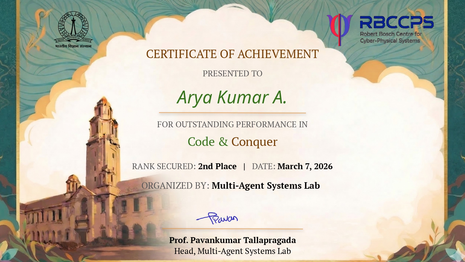 Achievements : NHCE : Computer Science Engineering Institute